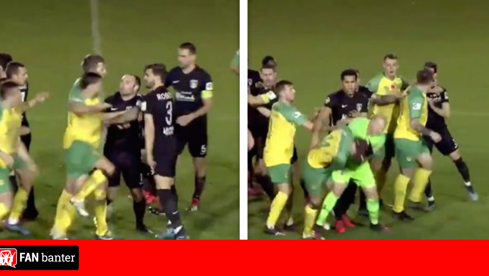 Match goes viral for injury time brawl with four players sent off - Fan ...