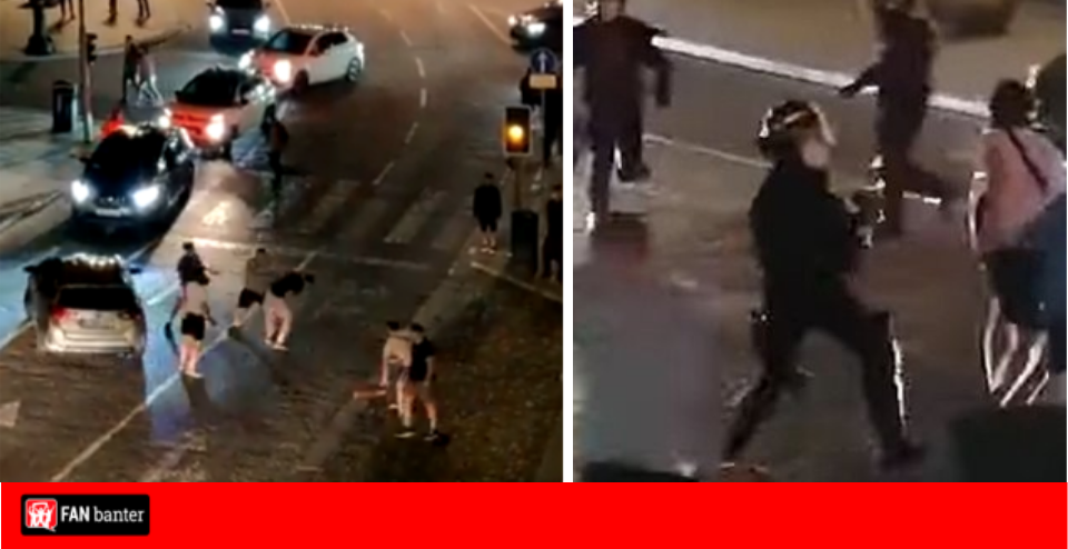 VIDEO: Man City and Chelsea fans fight each other and police in Porto ...