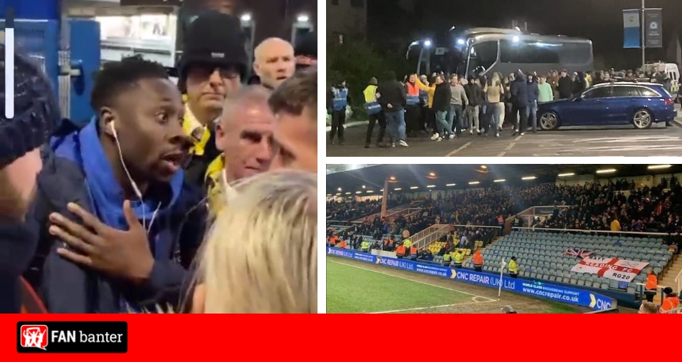 Angry scenes sees Reading fans block team bus, argue with players and ...
