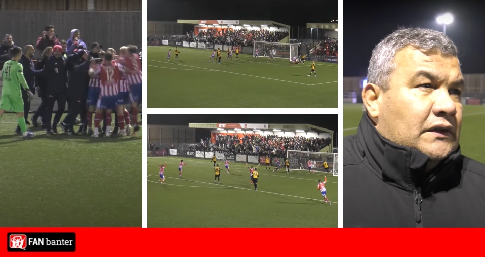Extraordinary scenes as Dorking score twice in injury time to seal ...