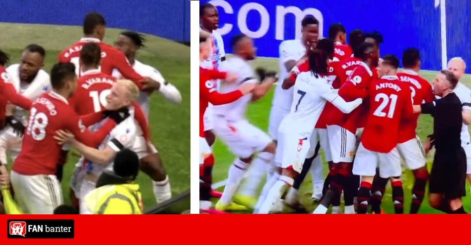 Casemiro sent off after strangling Will Hughes in big melee during Man ...