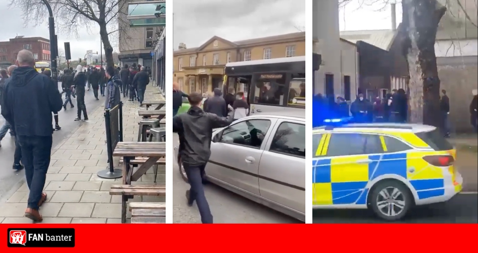 Bristol City and Reading fans clash down alley; Wrexham and Oldham lads ...