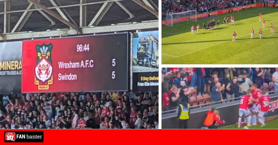 Stunning scenes as Wrexham come back from 4-1 down against Swindon to ...