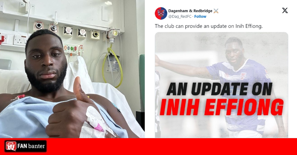 Further update made after Inih Effiong collapsed on the pitch at end of ...