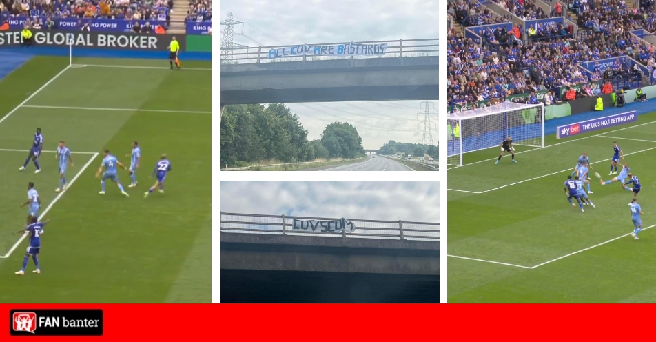 Leicester laugh after beating Coventry and mock their fans with banners ...