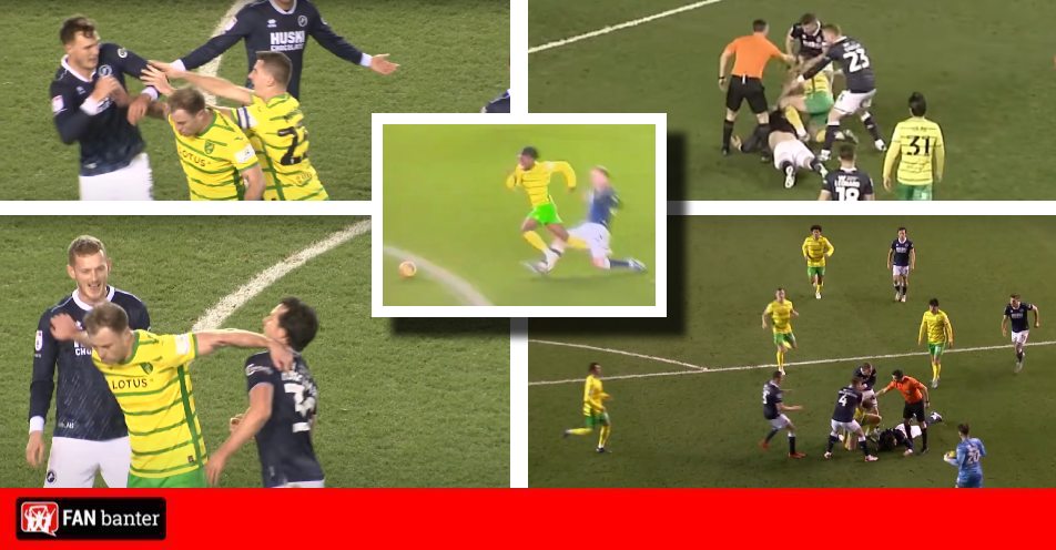 Video surfaces of incident involving Millwall and Norwich players as ...