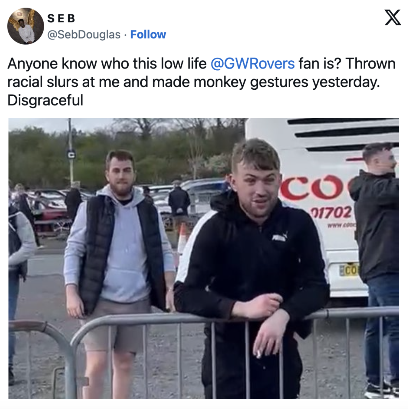 Fan accused of allegedly being racist after being filmed in gone viral ...