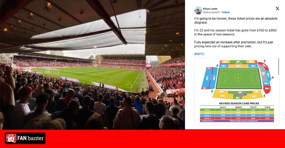 Nottingham Forest leave fans outraged over 2024/25 season ticket price ...