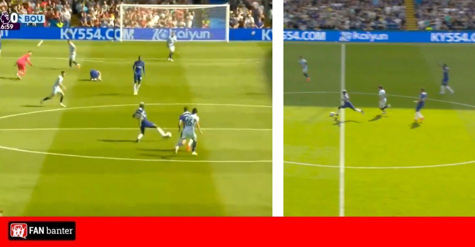 Moises Caicedo scores his first goal for Chelsea from the halfway line ...