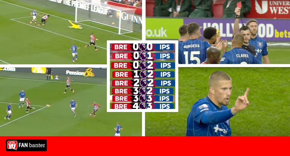 Horror debut for Ipswich's Harry Clarke with own goal, penalty, red in ...