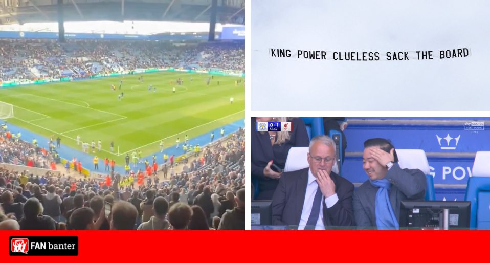 Boos from Leicester fans after relegation to Championship and plane ...
