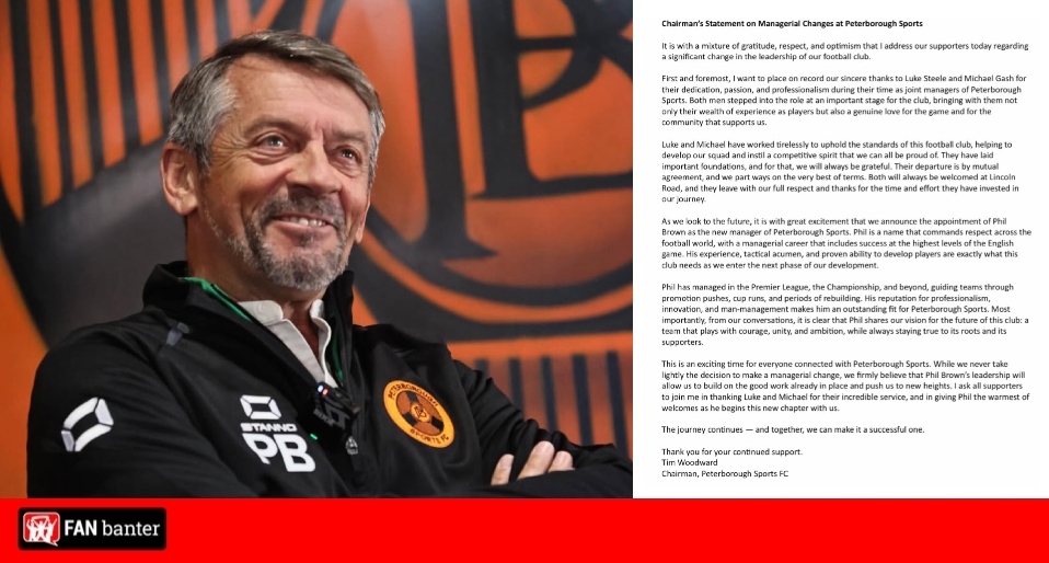 Phil Brown speaks on decision to become new manager of Peterborough ...