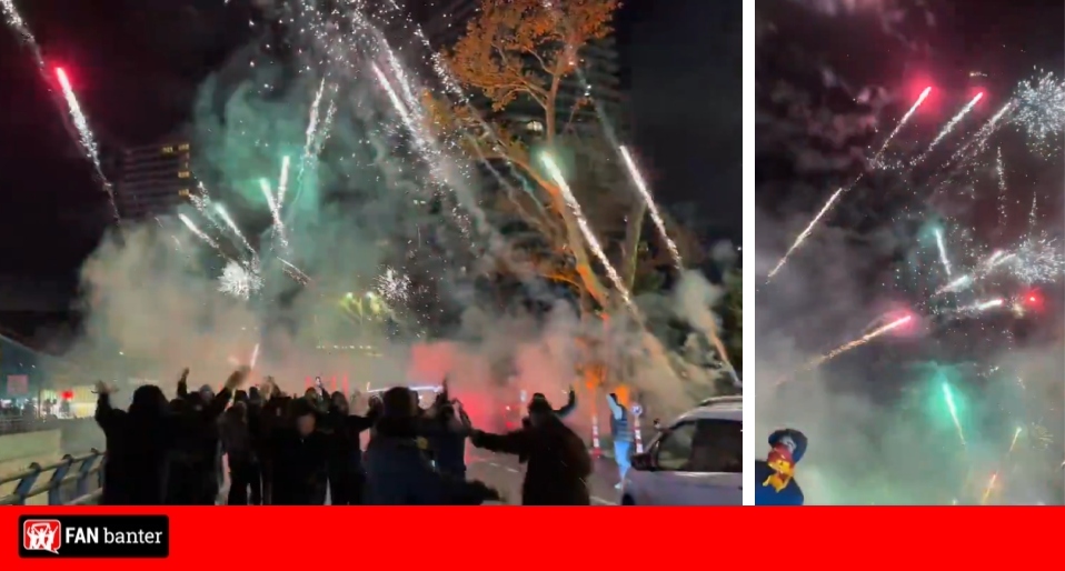 Galatasaray fans set off huge fireworks display 'outside hotel ...