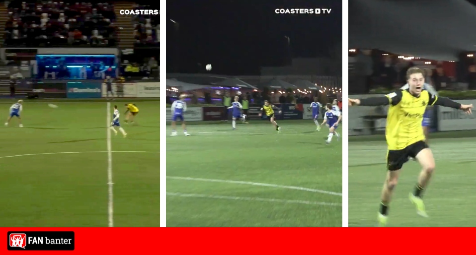 Danny Ormerod scores from just inside his own half in Fylde's 4-1 win ...