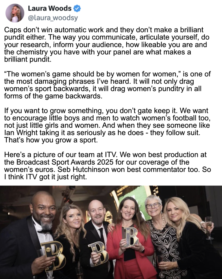 Laura Woods hits back after Eni Aluko's comments over male pundits in ...