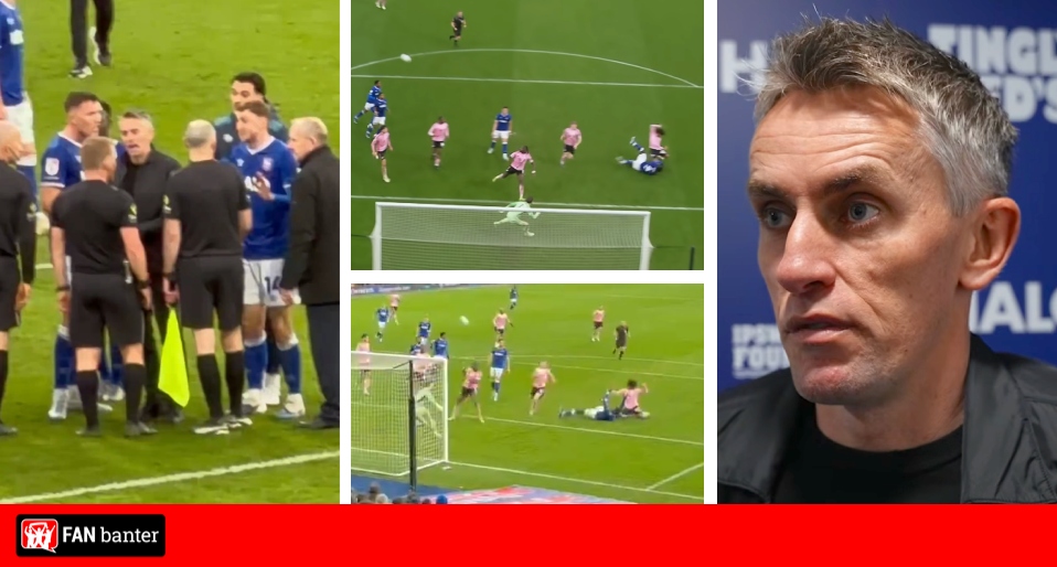 Referee escorted off pitch as McKenna fumes at Ipswich being denied ...