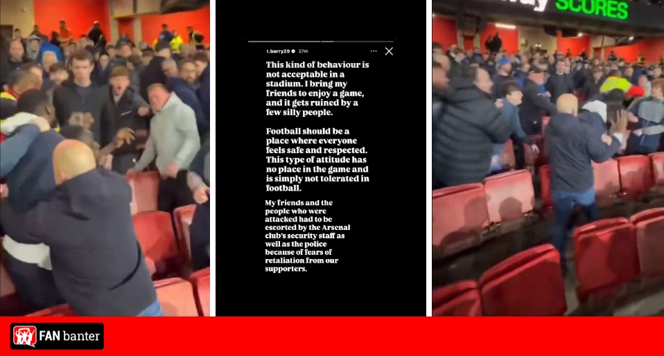 Thierno Barry posts video of Everton fans attacking his friends during ...